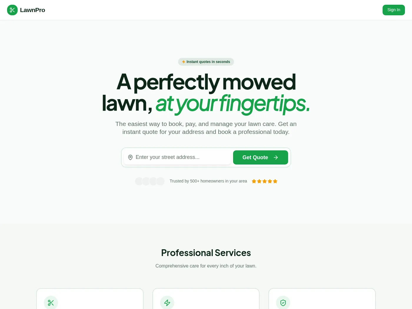 LawnPro MVP Platform