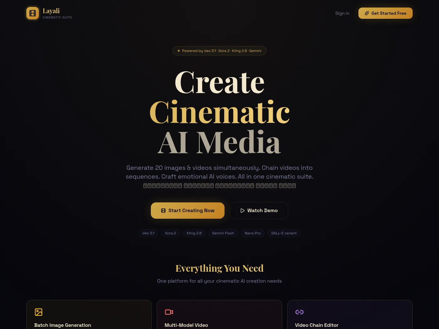 Layali Cinematic Creation Suite