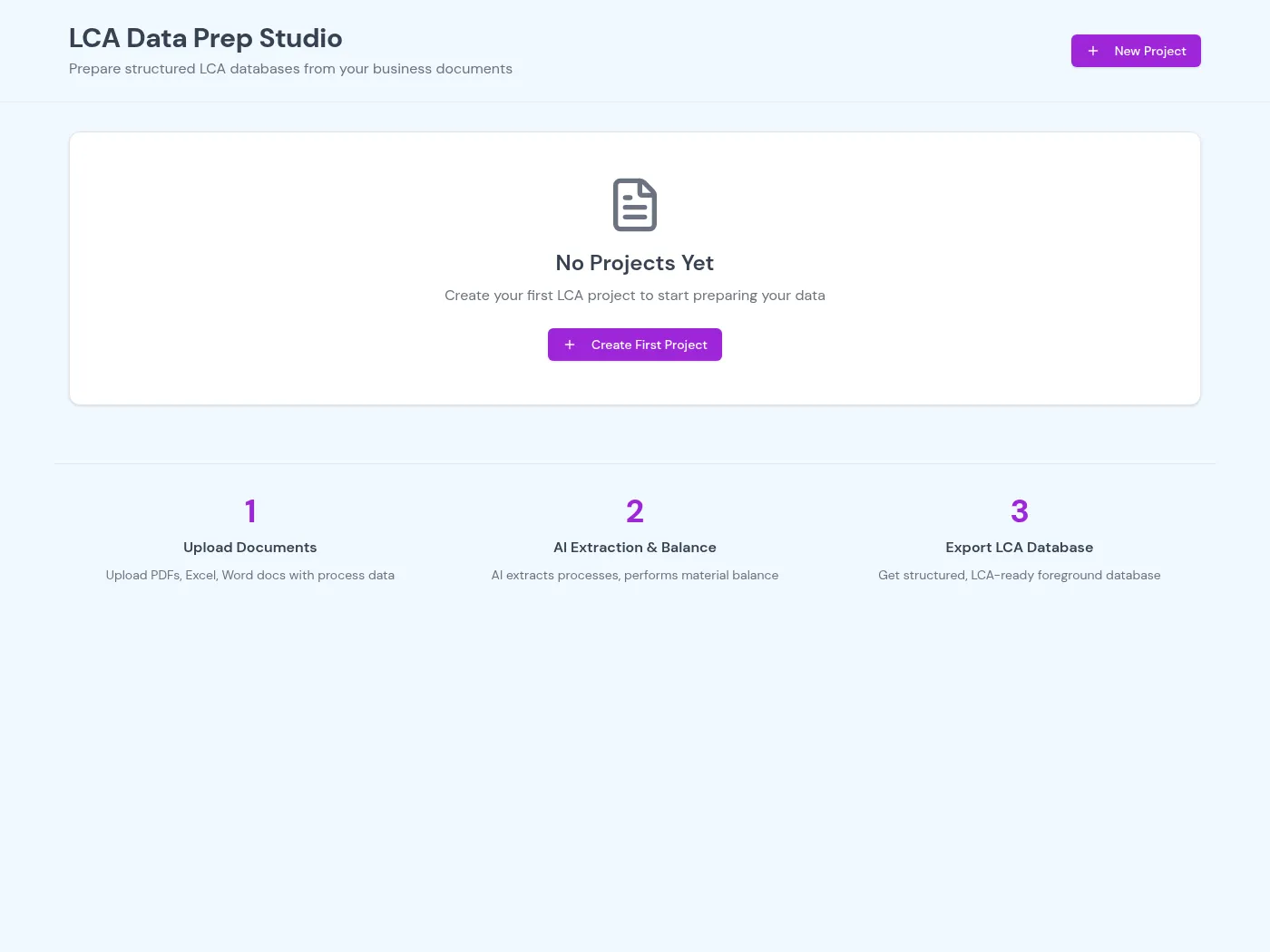 LCA Data Prep Studio