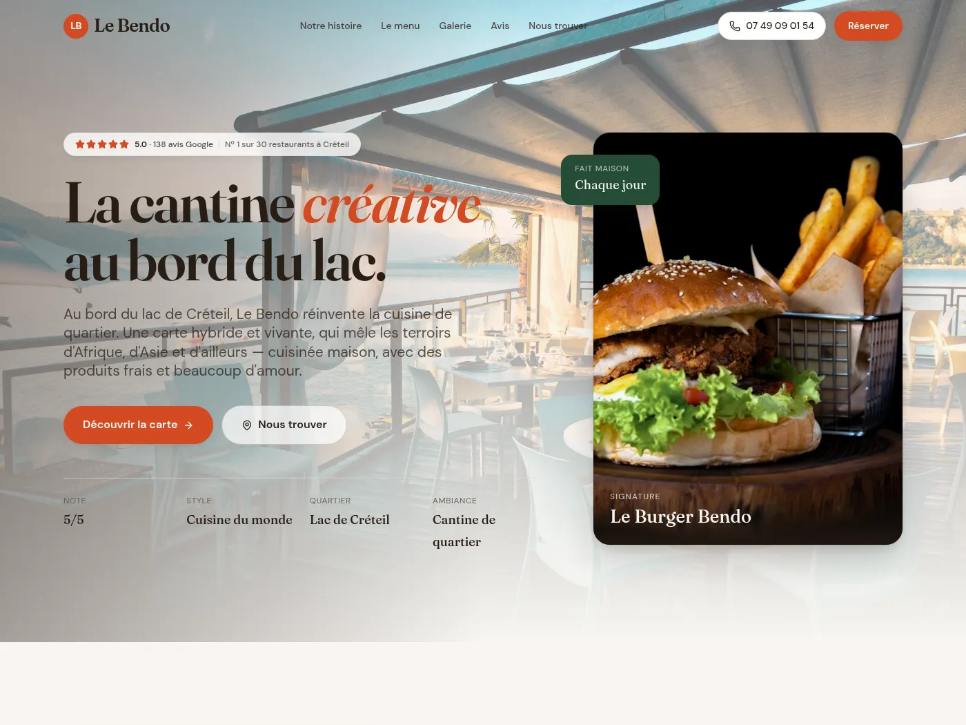 Le Bendo Restaurant Site