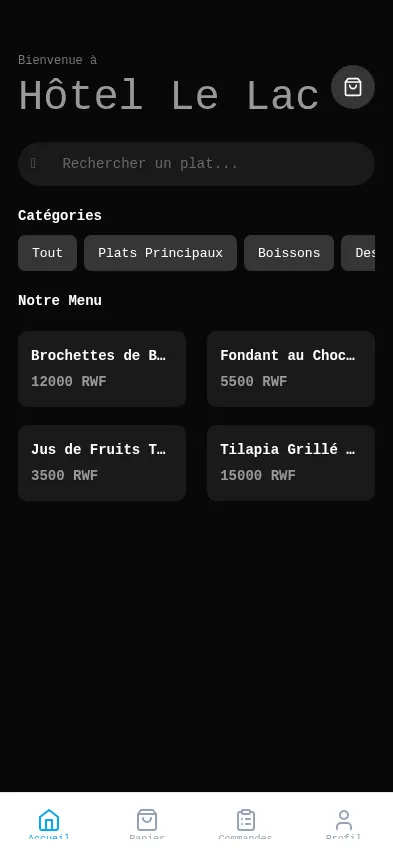 Le Lac Restaurant App
