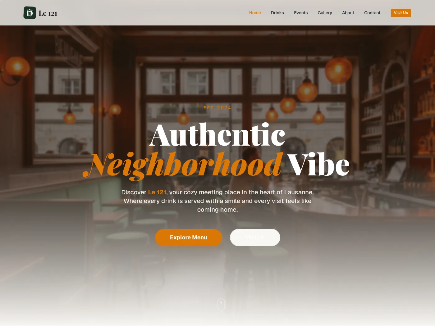 Le 121 Bar Website