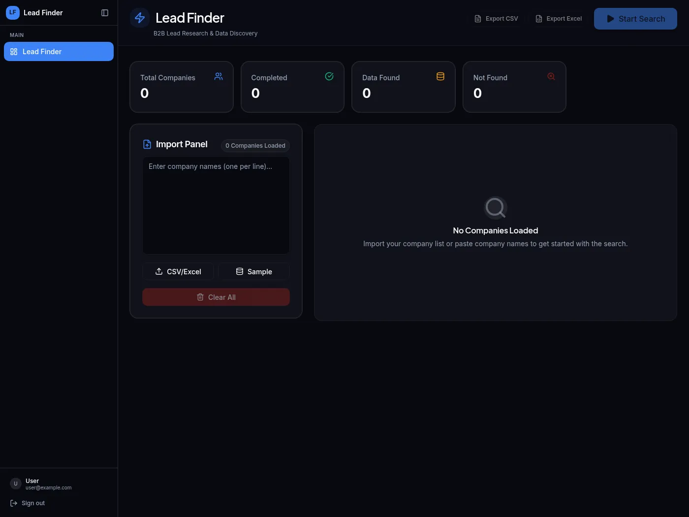 Lead Finder Web App