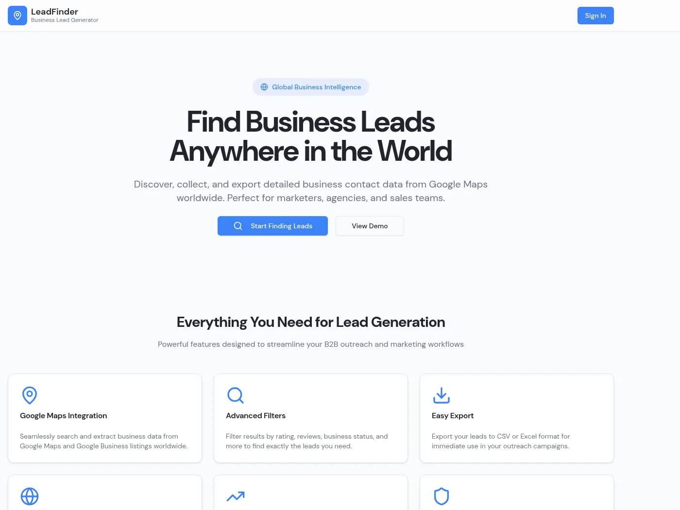 Global Local Business Lead Finder with Google Maps Integration