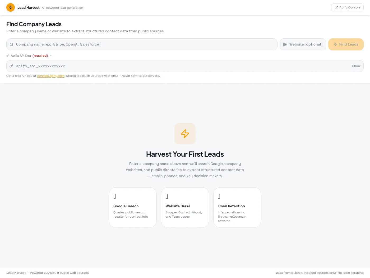 Lead Harvest Dashboard