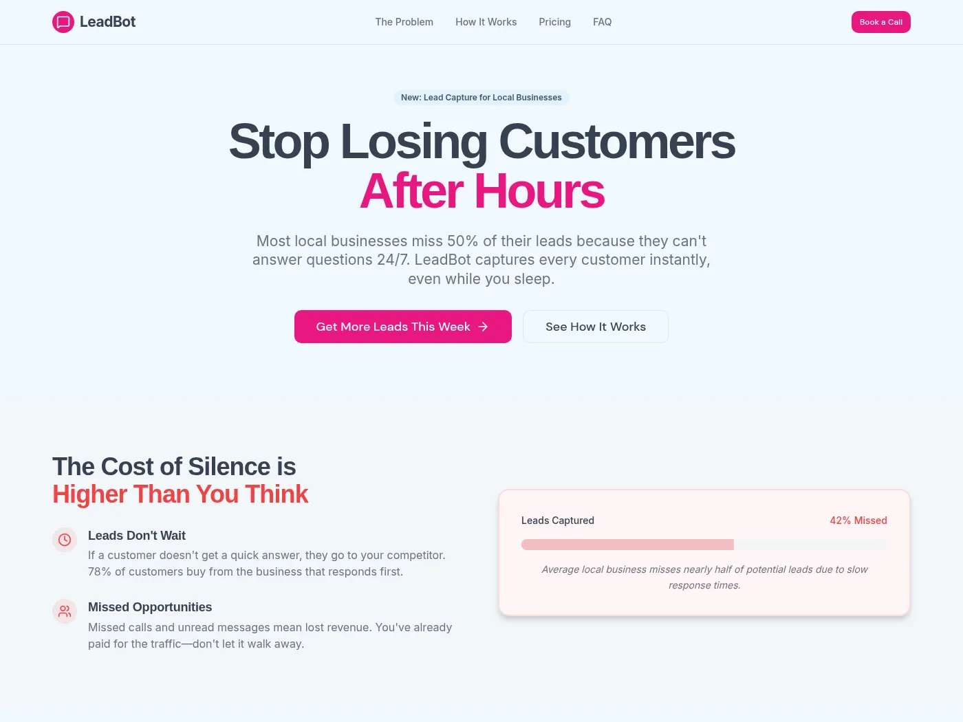LeadBot Landing Page