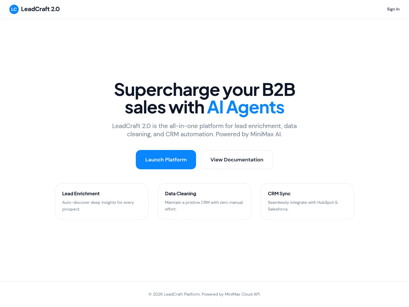 LeadCraft 2.0 Platform