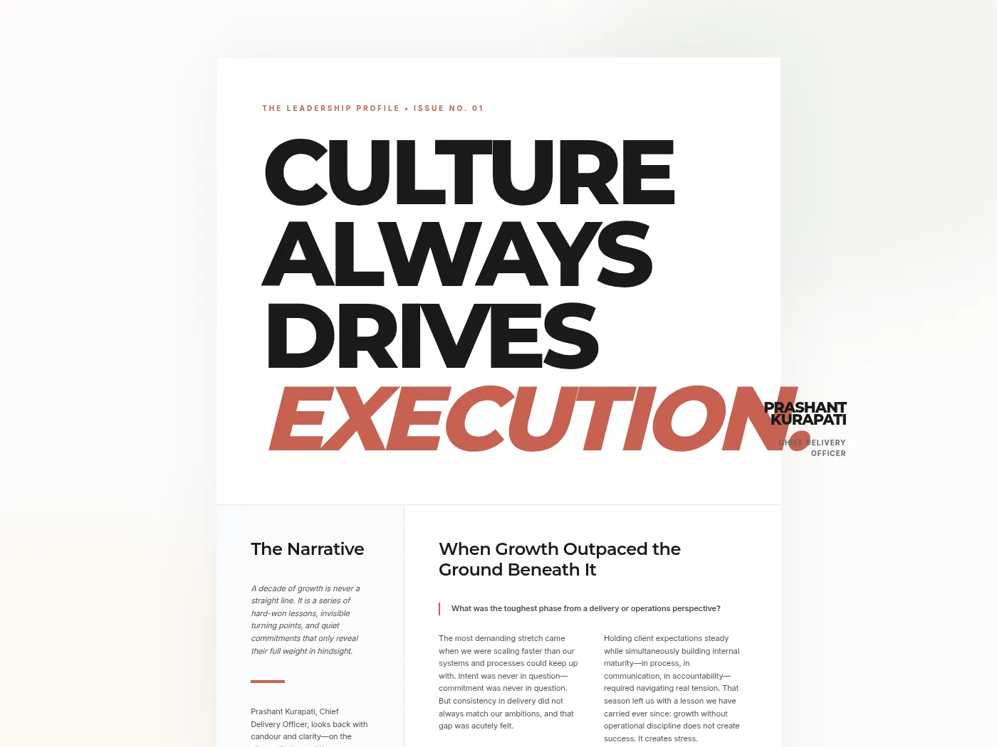 Leadership Magazine One Pager