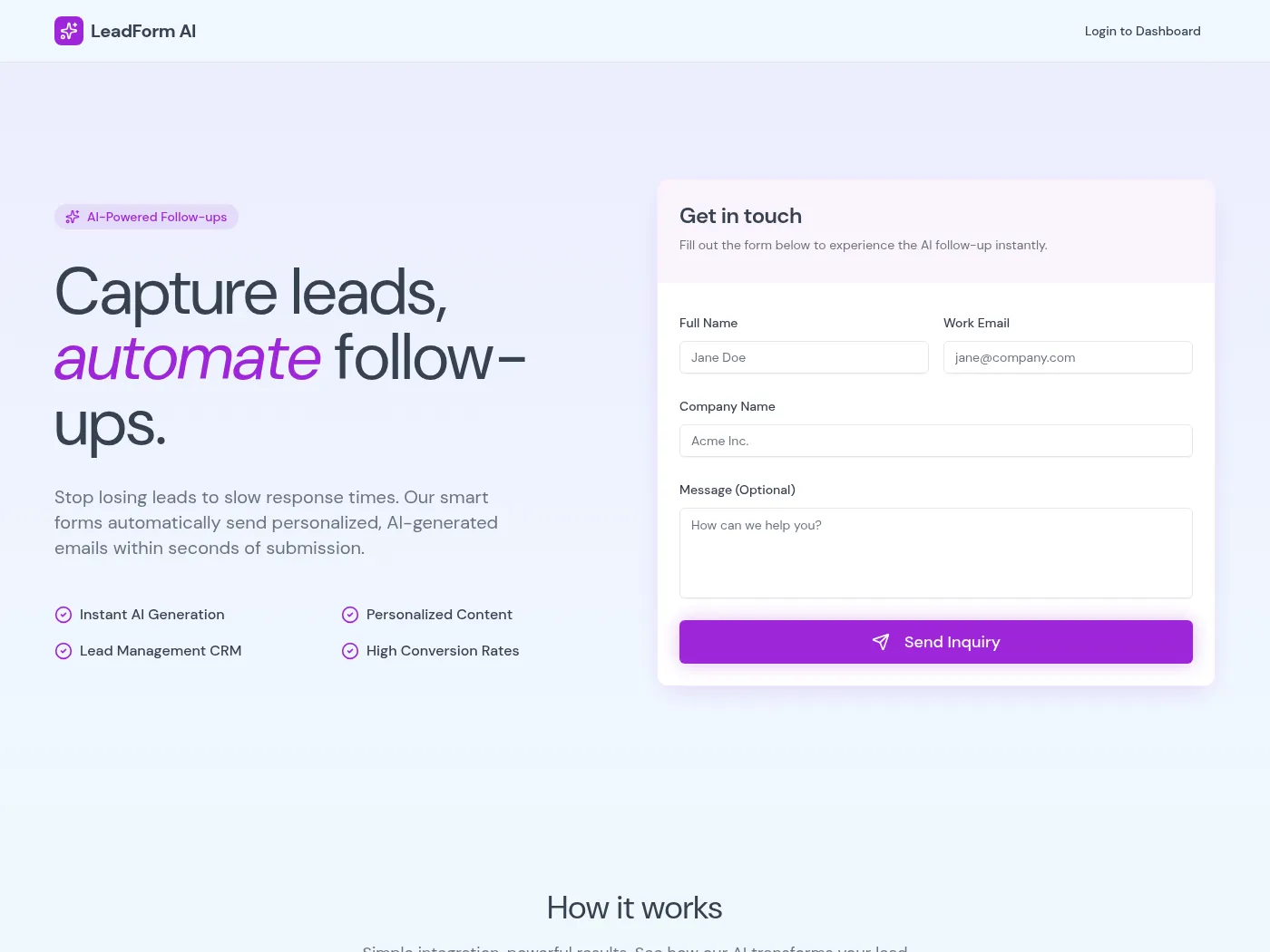 LeadForm AI Follow-Up