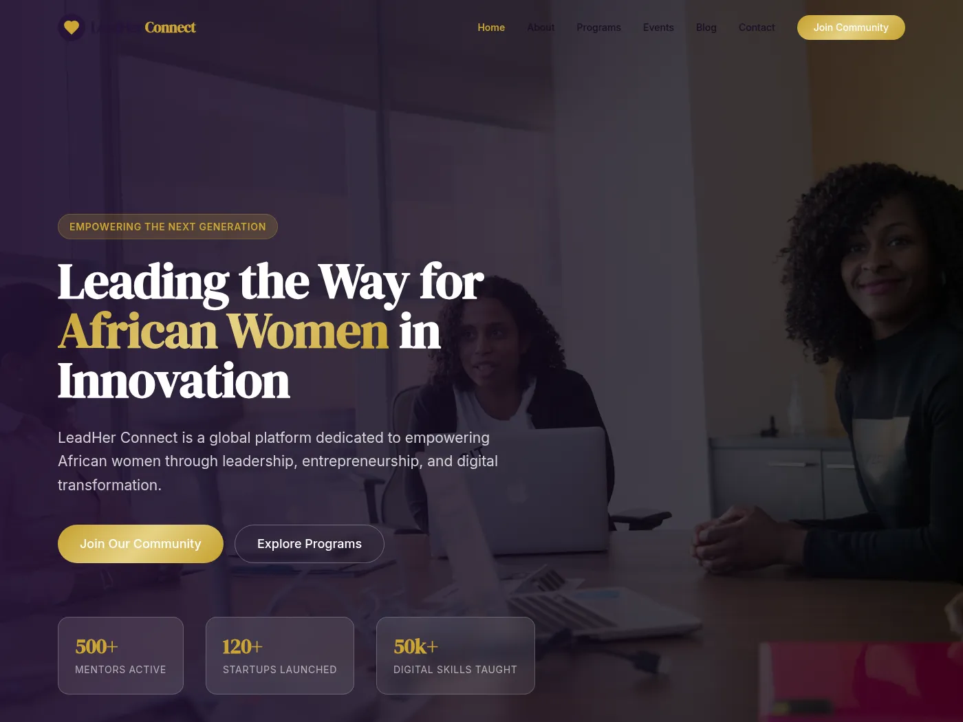 LeadHer Connect Website