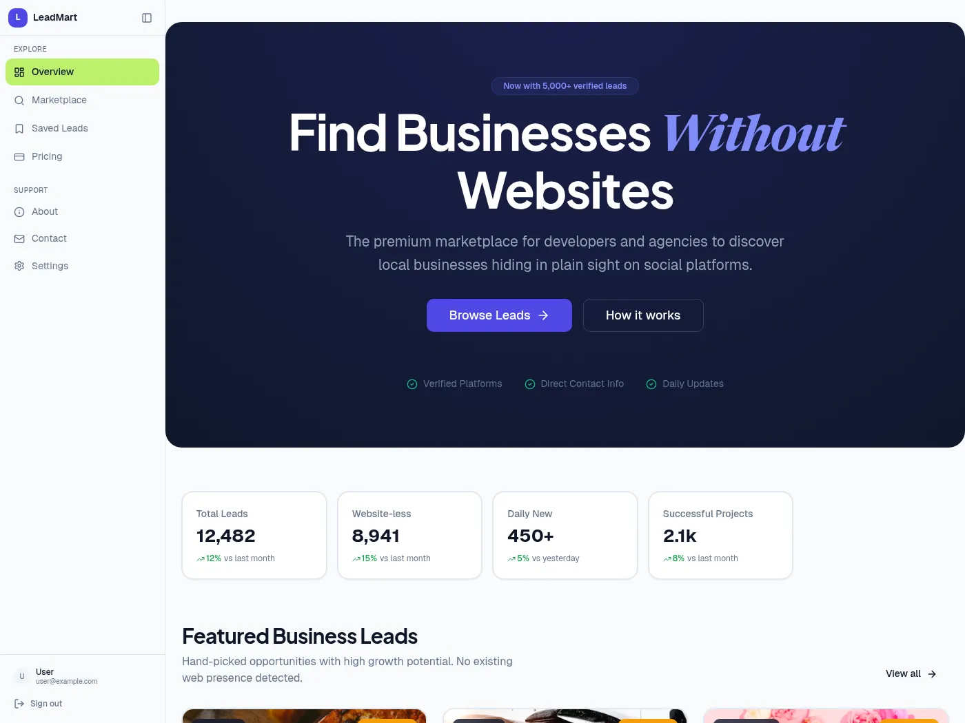 Leadless Web Marketplace