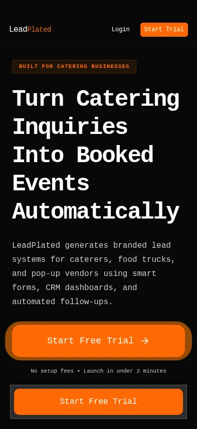 LeadPlated Hero Landing
