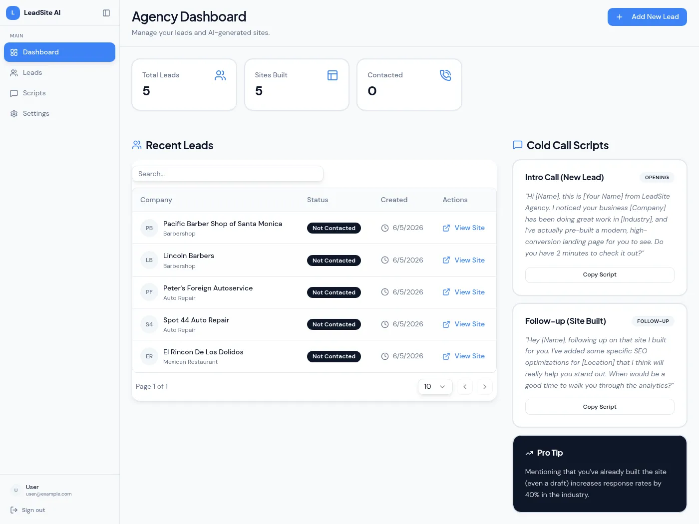 LeadSite Agency AI