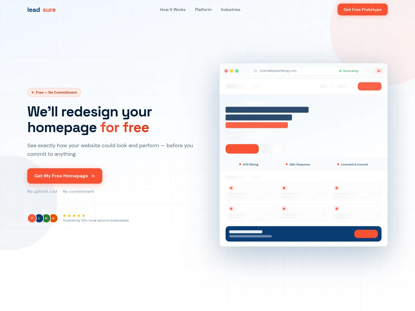 Leadsure AI Homepage Demo