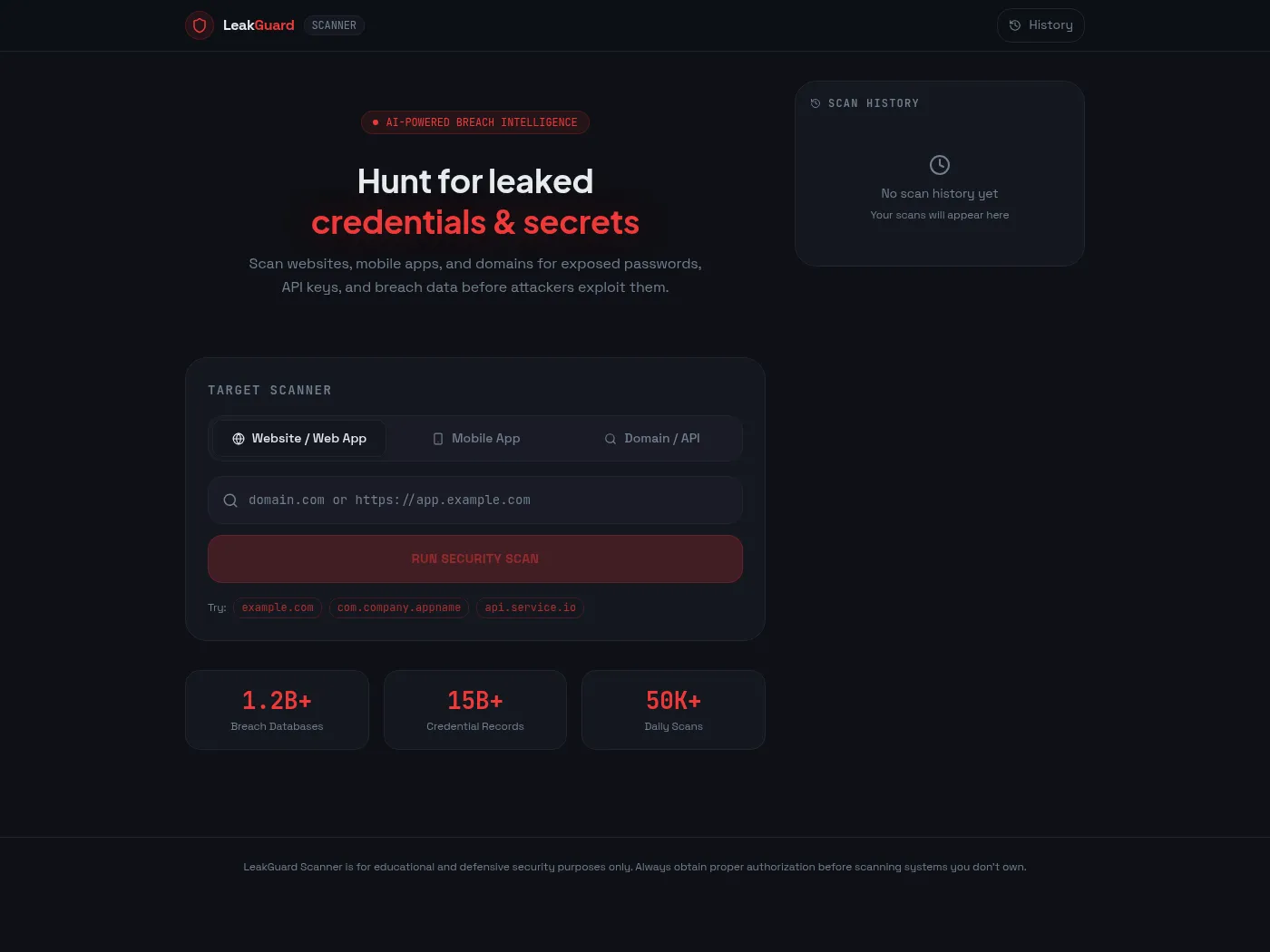 LeakGuard Scanner