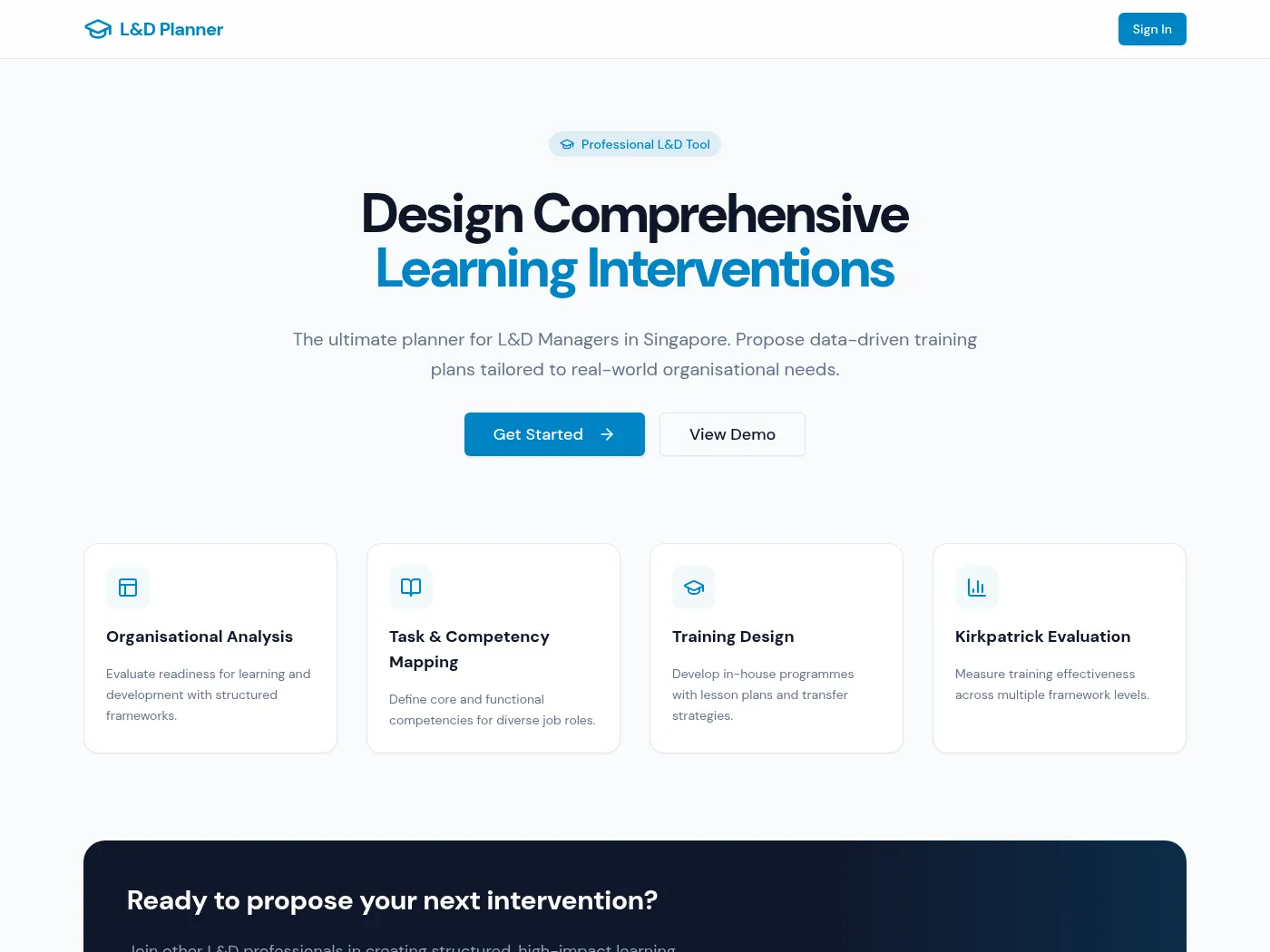 L&D Intervention Planner
