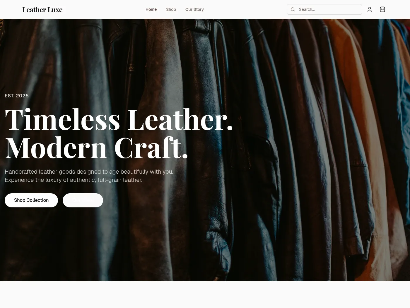 Leather Luxe Storefront