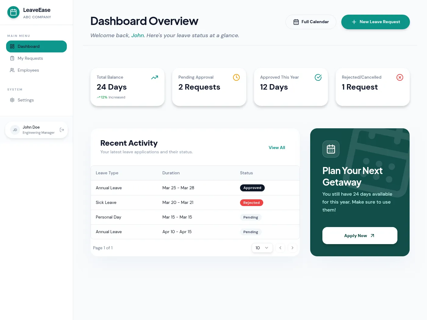 LeaveEase Platform