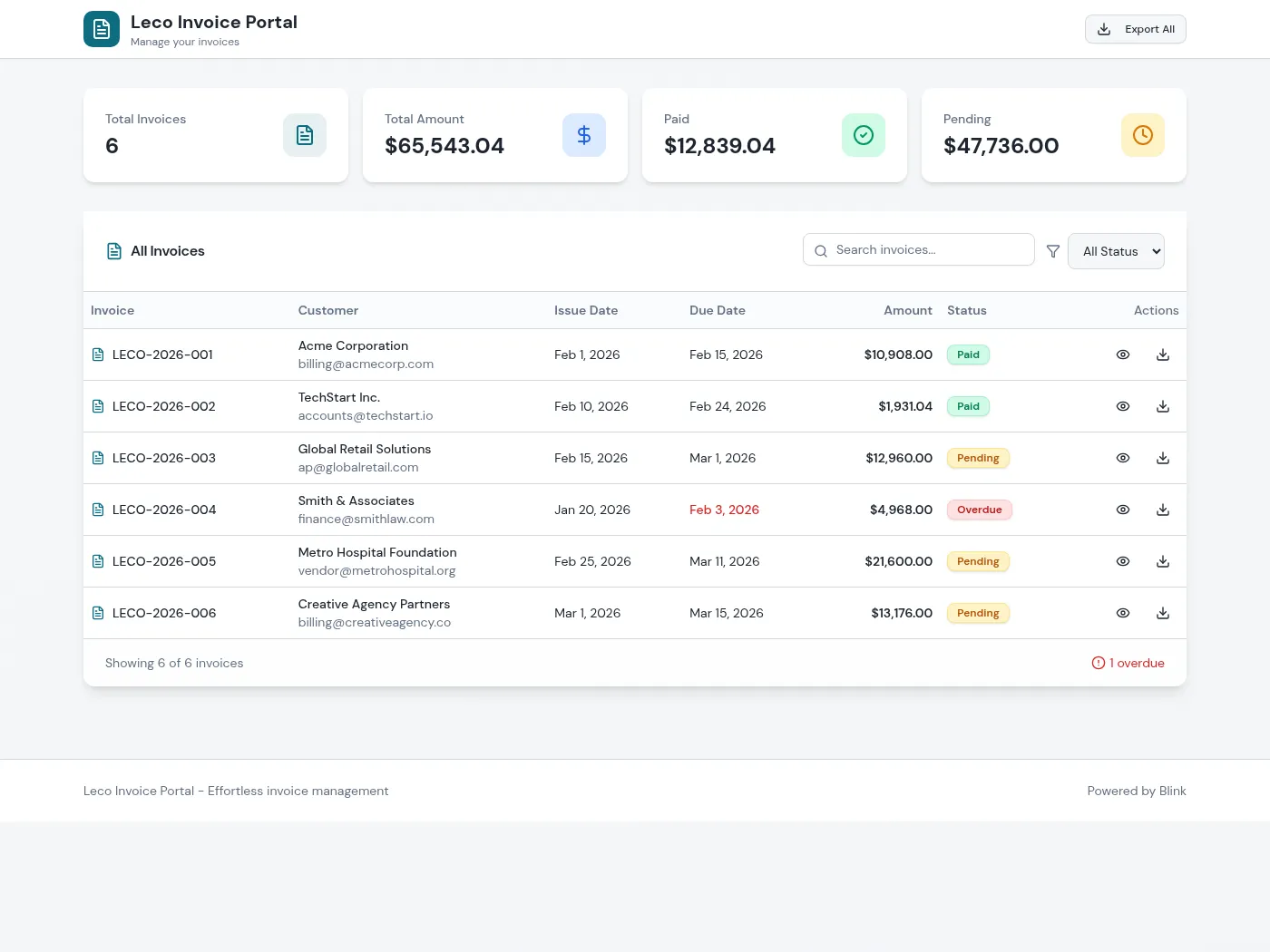 Leco Invoice Portal