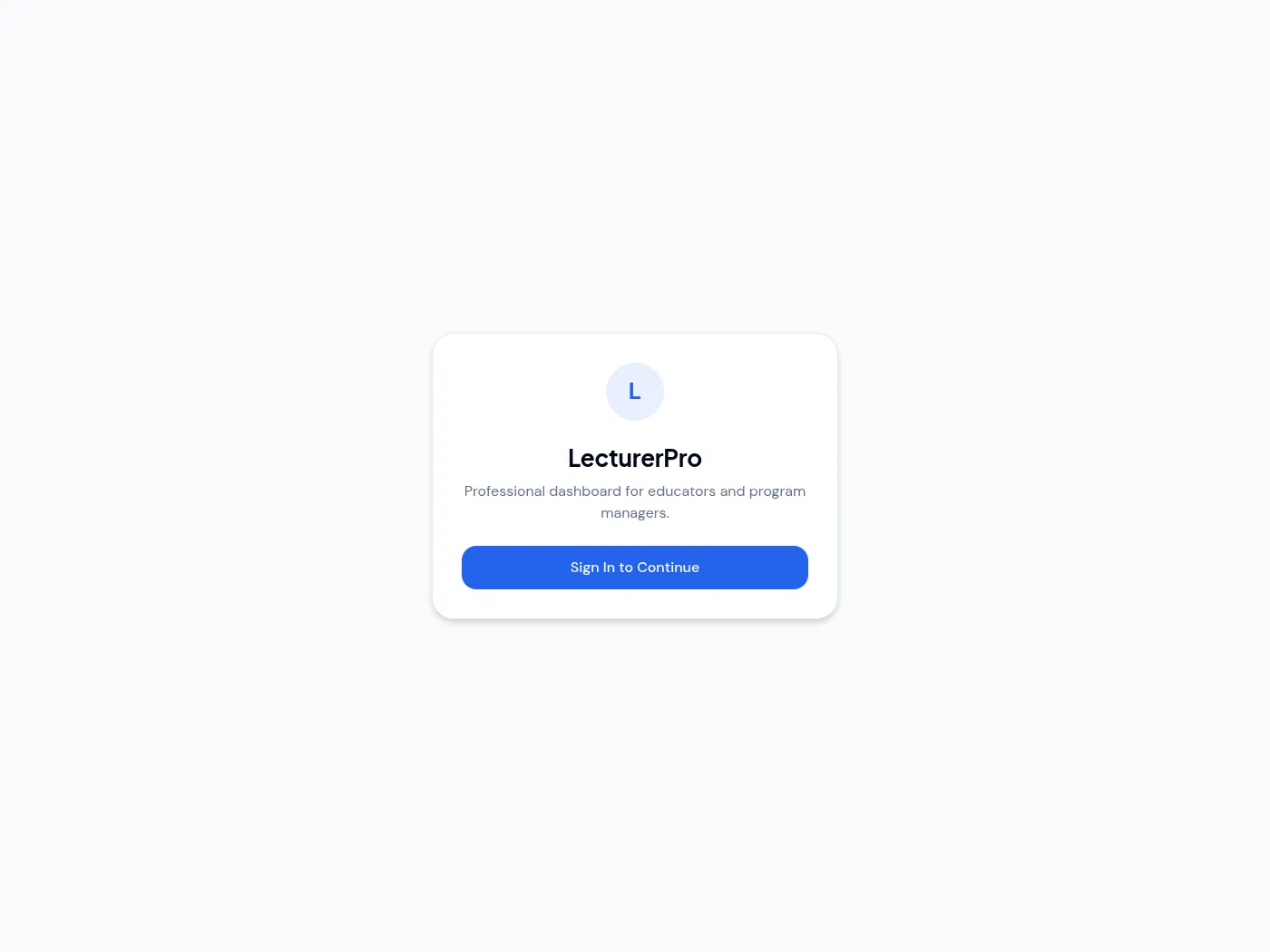 LecturerPro Dashboard