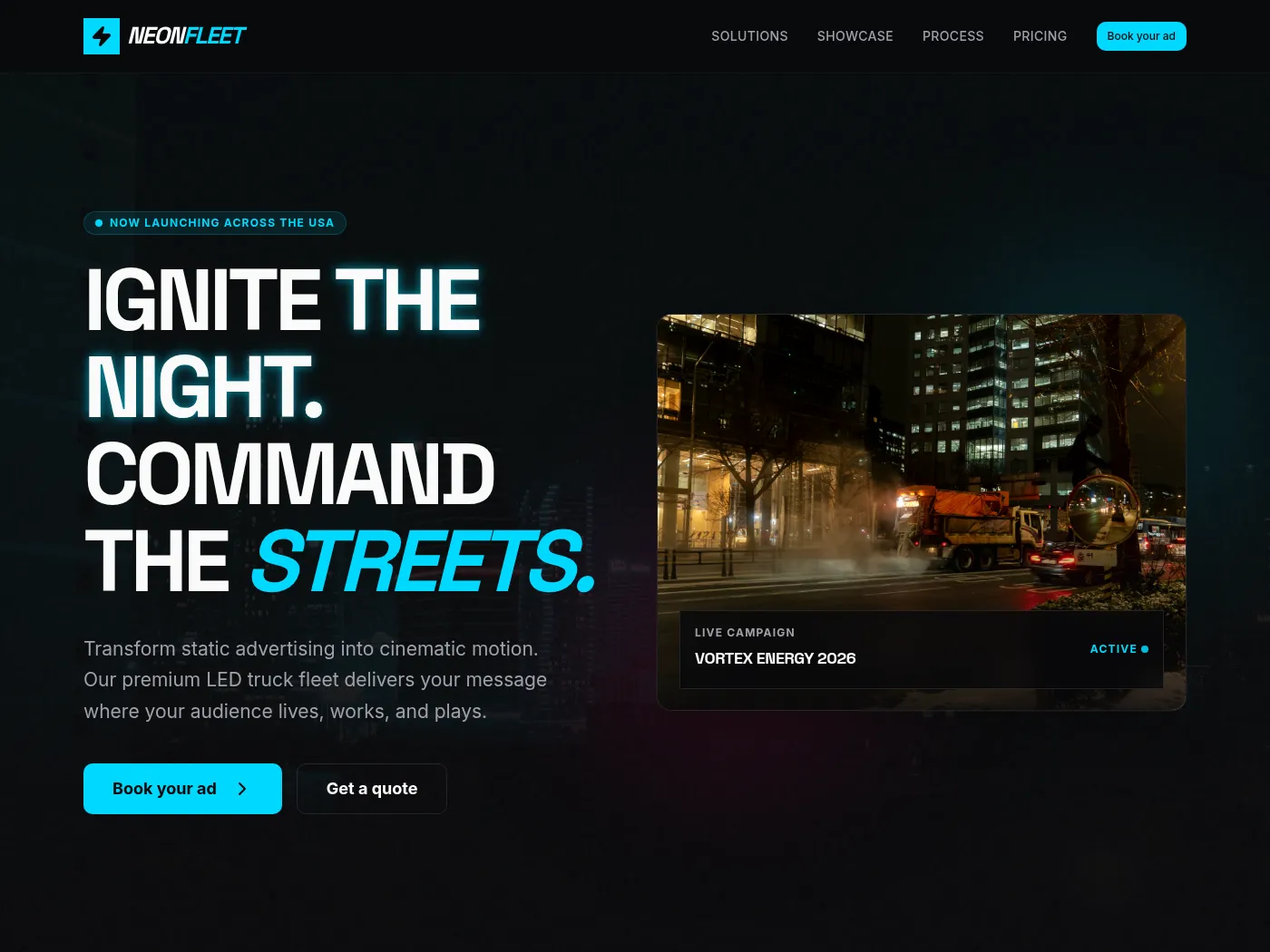 NeonFleet Landing Page