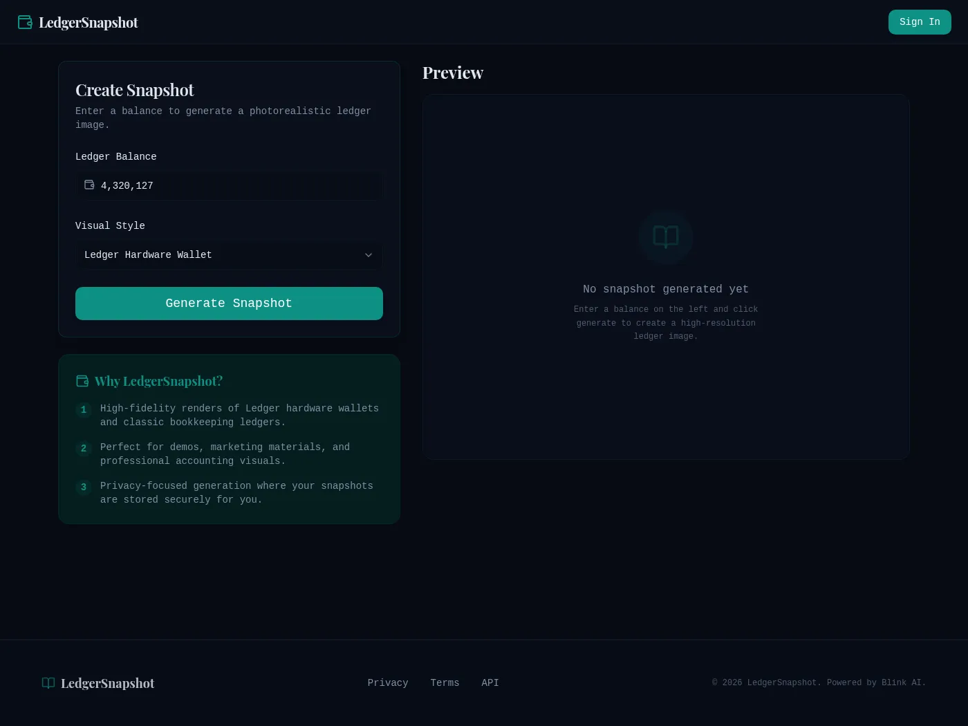 Ledger Snapshot Generator
