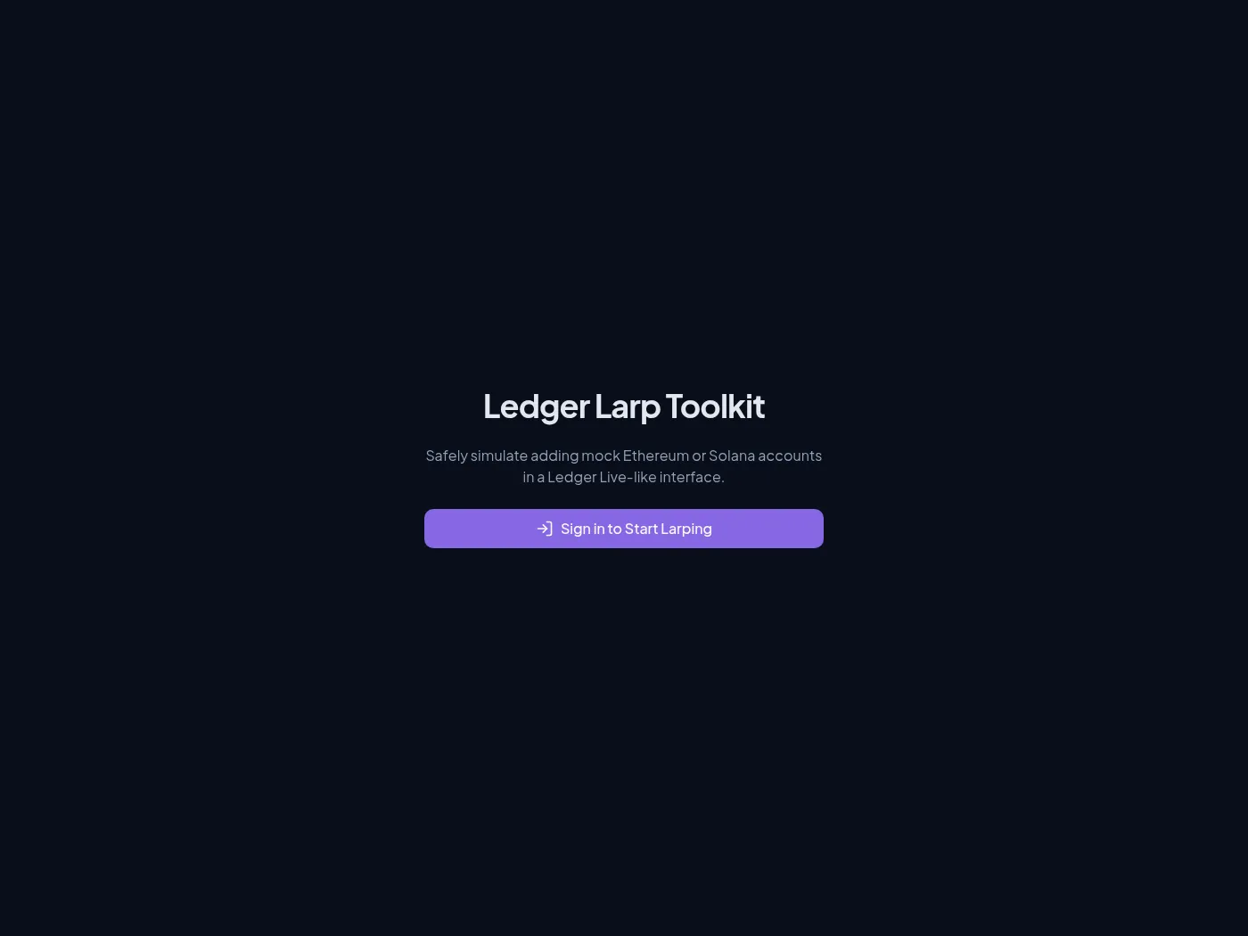 Ledger Larp Toolkit