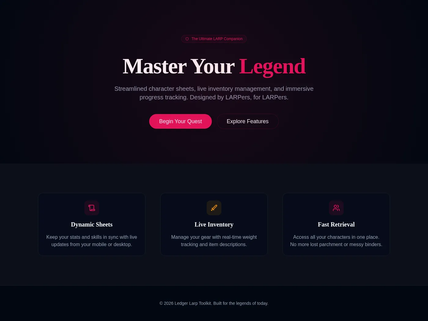 Ledger Larp Toolkit