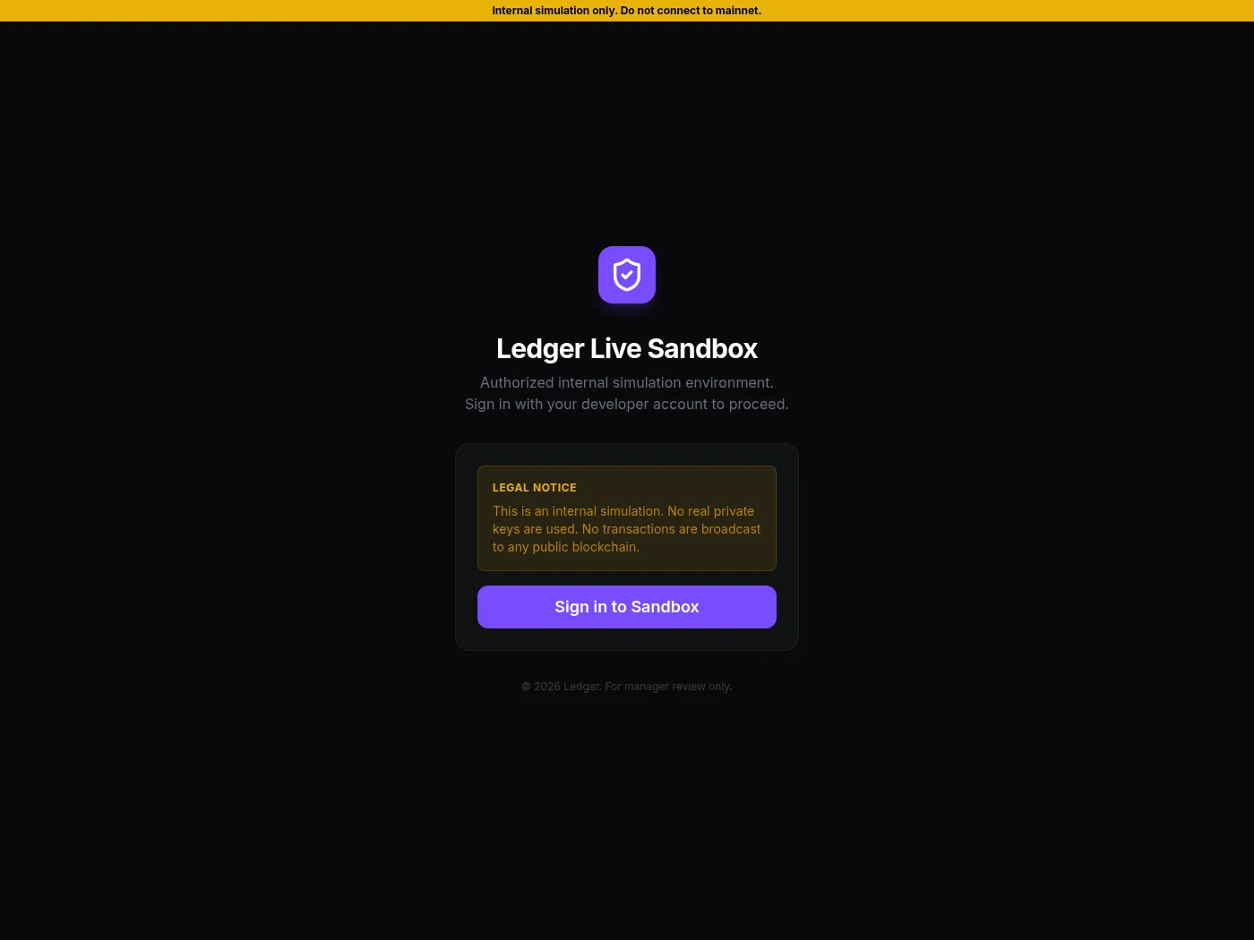 Ledger Live Sandbox Replica