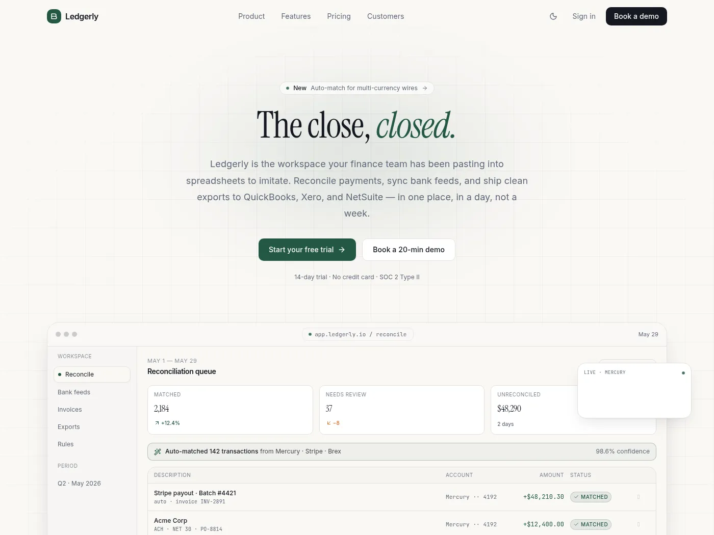 Ledgerly Marketing Site