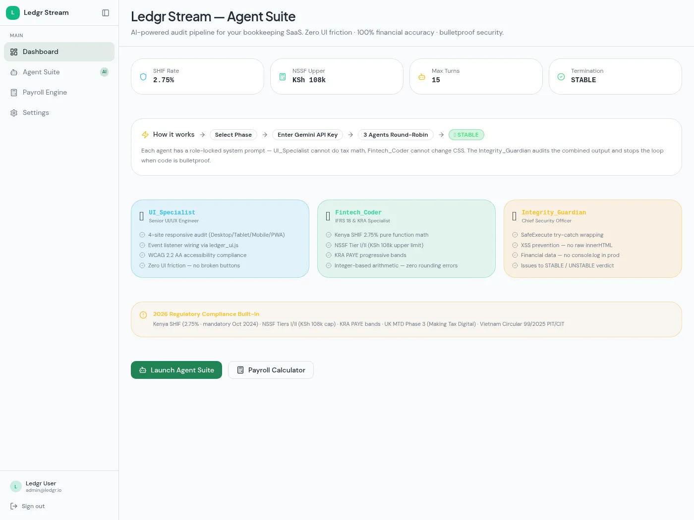 Ledgr Stream Agent Suite