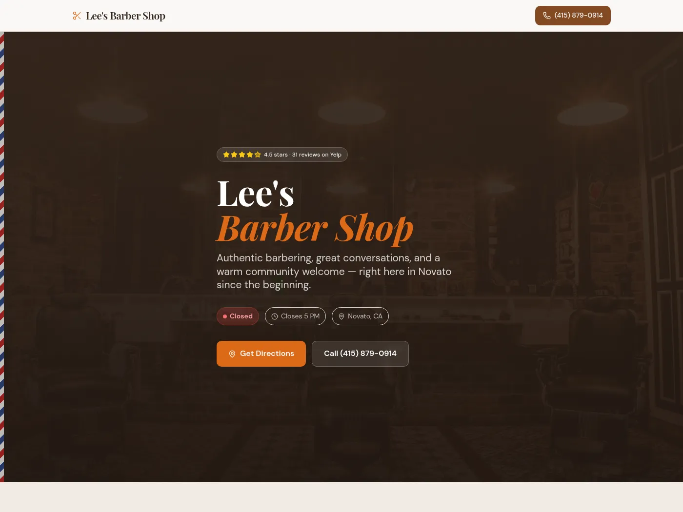 Lee's Barbershop Online