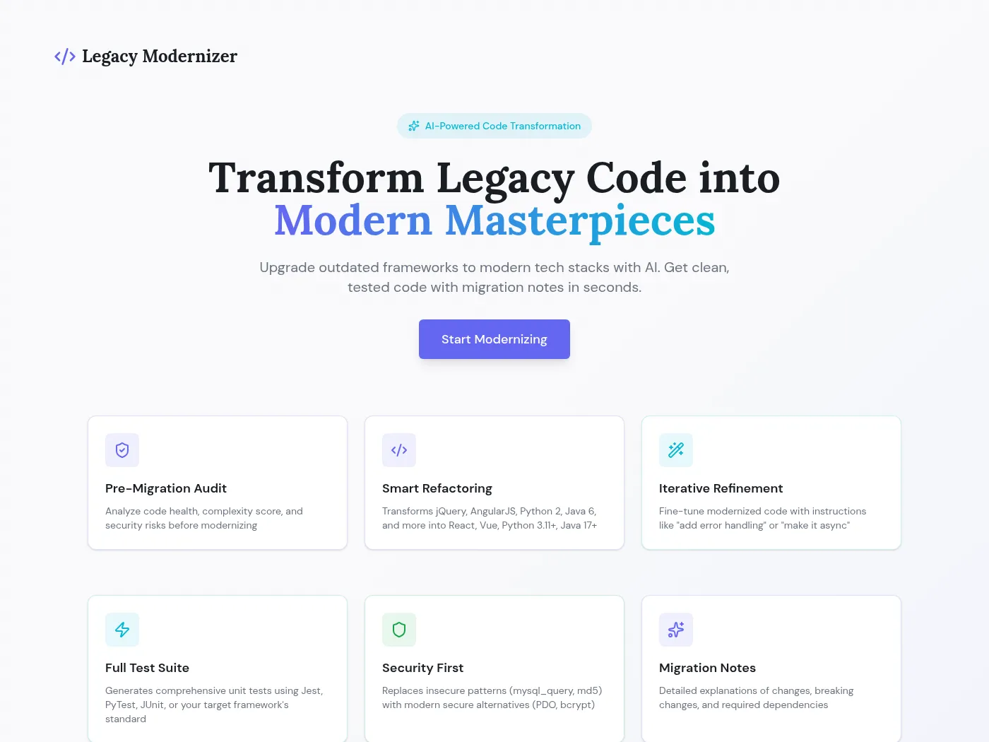Legacy Code Modernizer