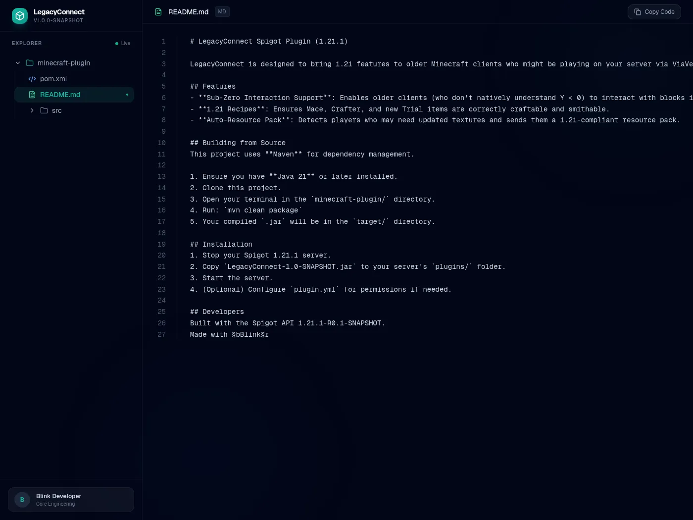 LegacyConnect Spigot Plugin