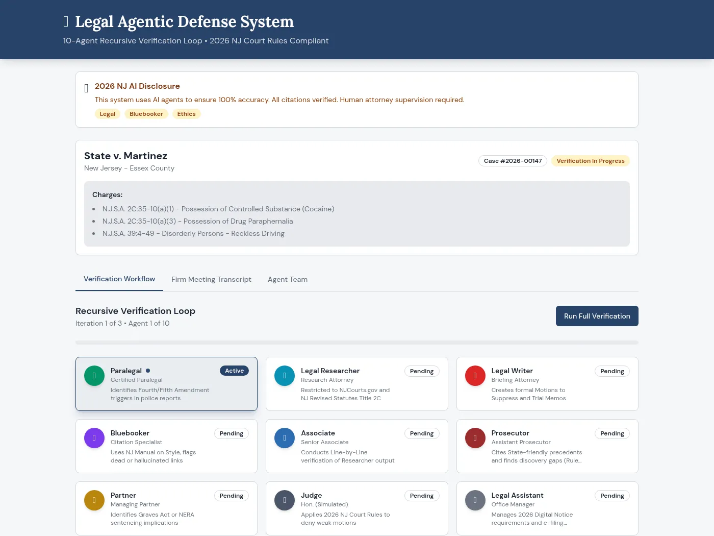 Legal Agentic Defense System