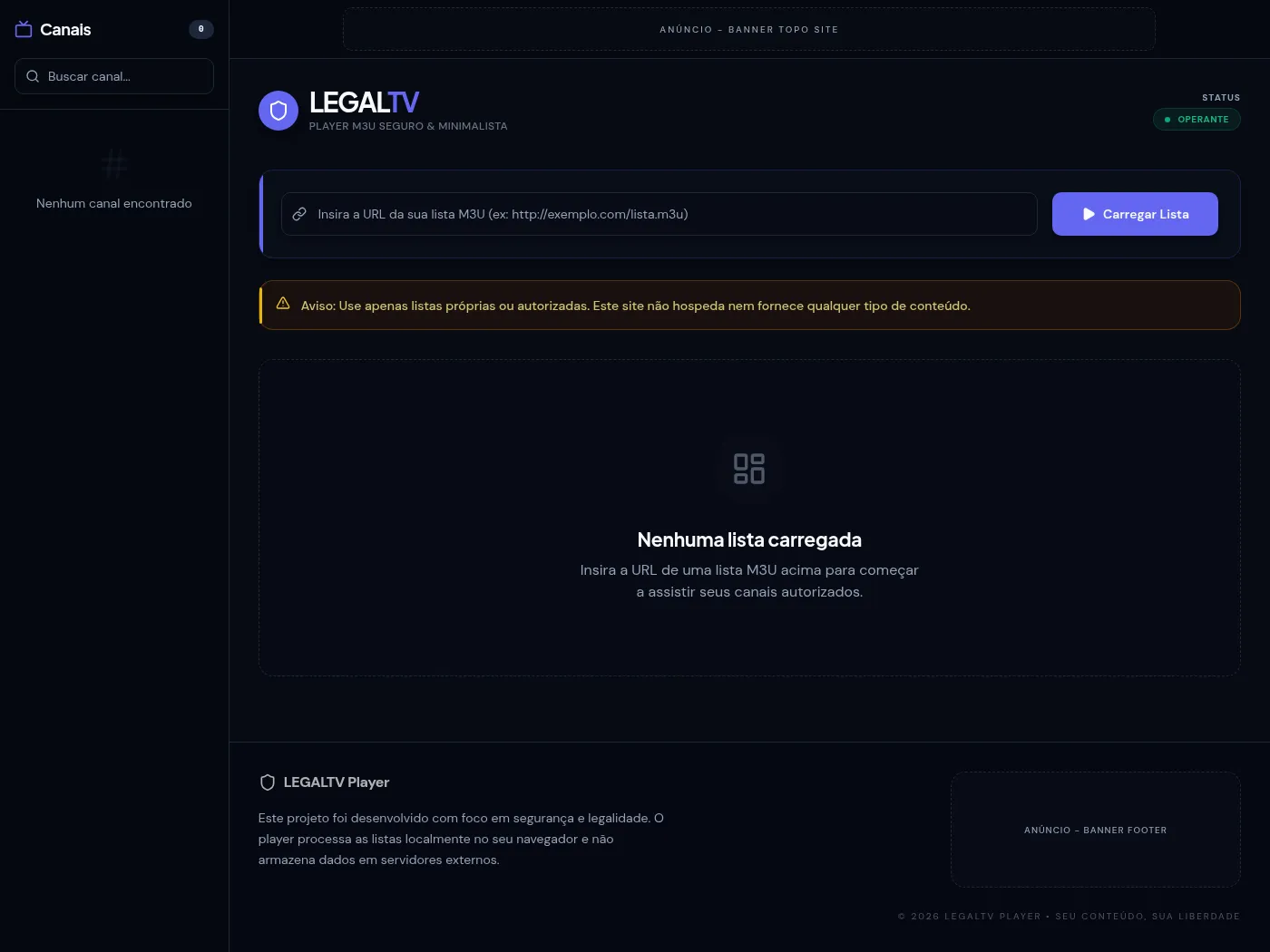 Legal M3U Player