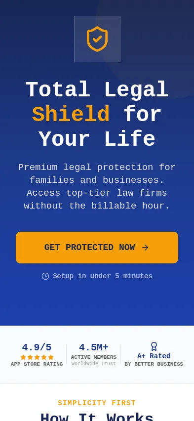 Legal Shield Landing