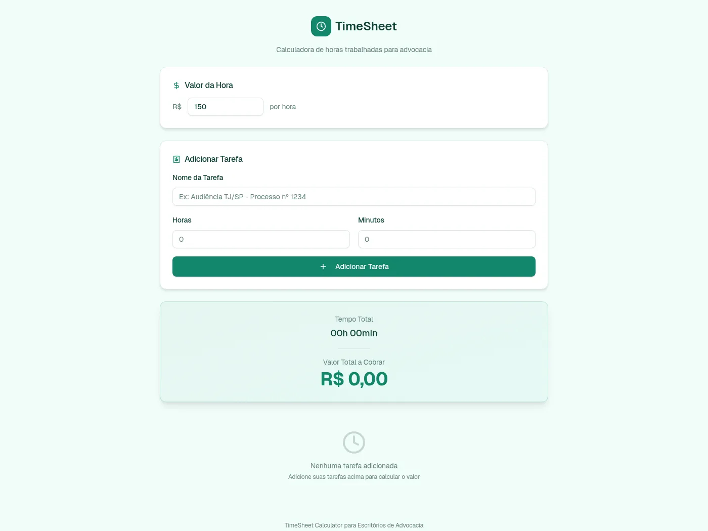 TimeSheet Law Calculator