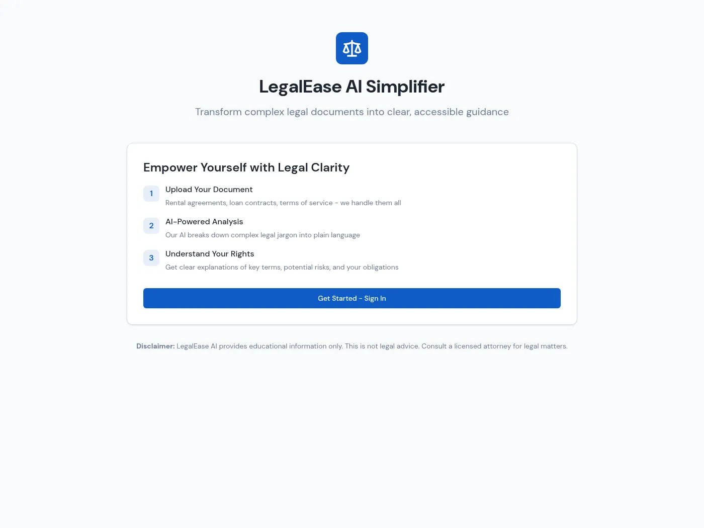 LegalEase AI Simplifier