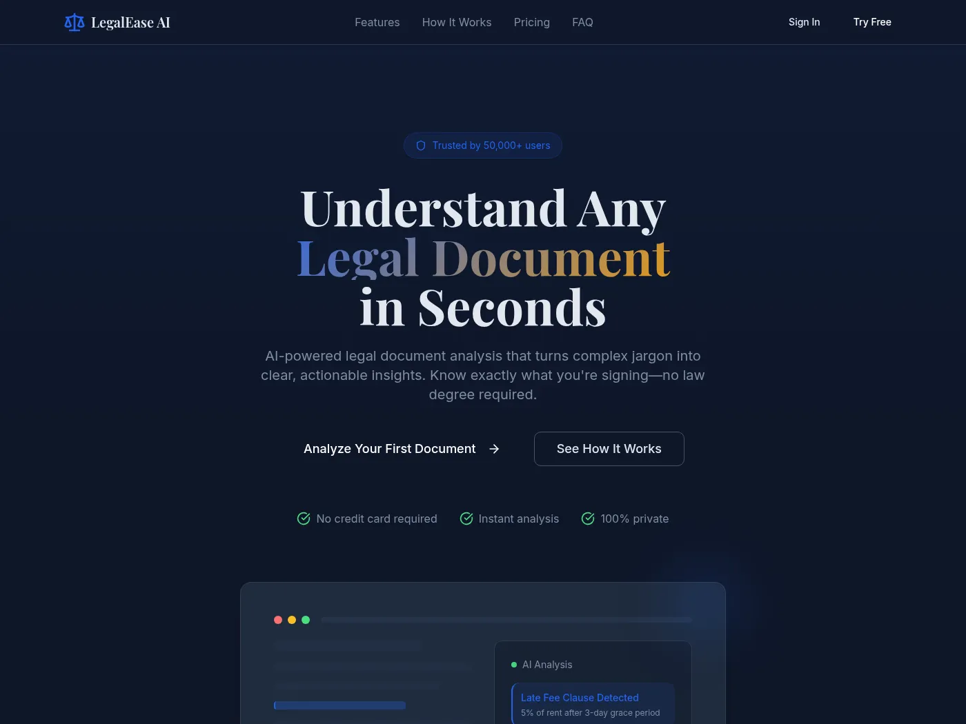 LegalEase AI Landing