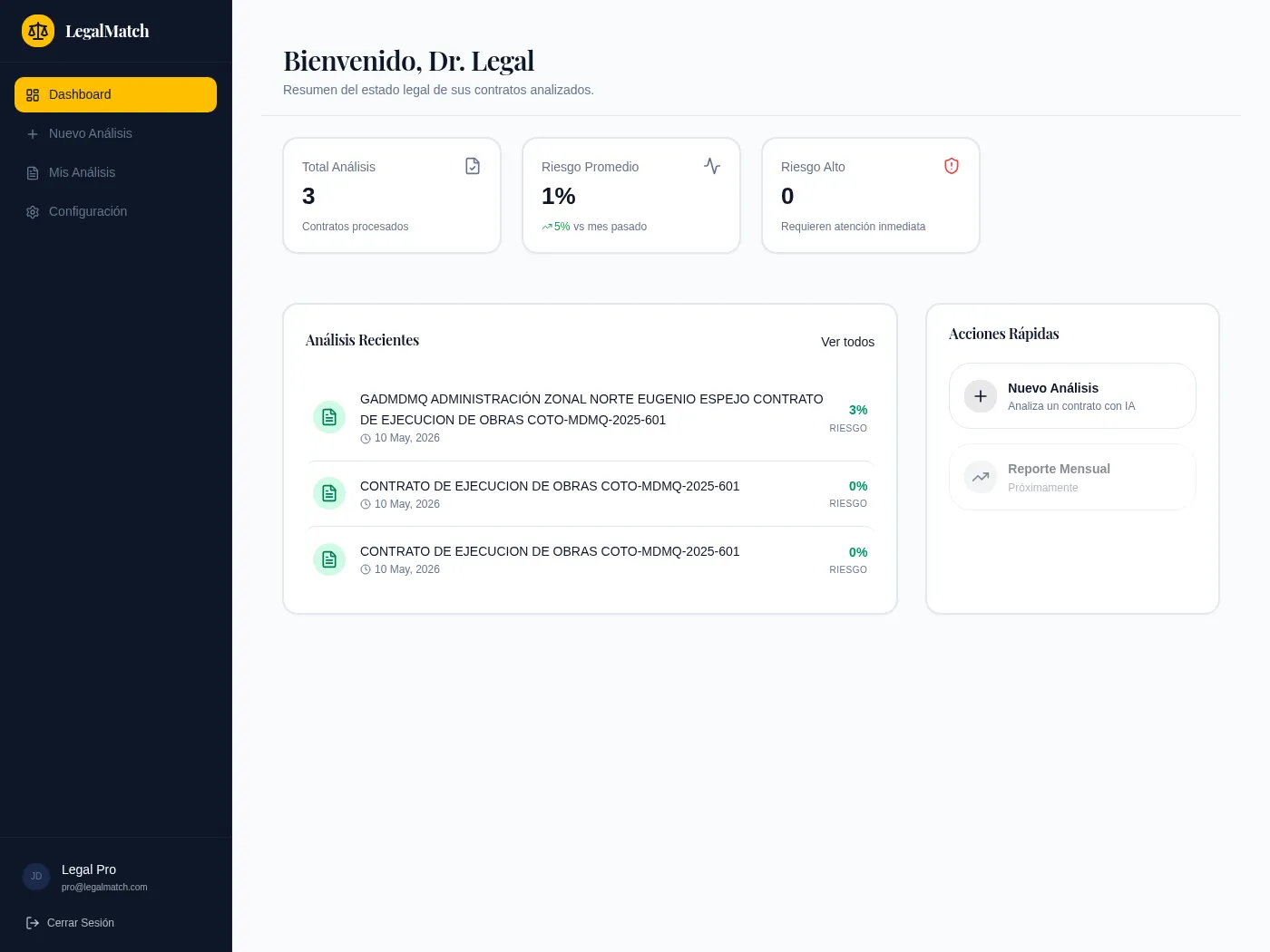 LegalMatch: Contratación Pública EC