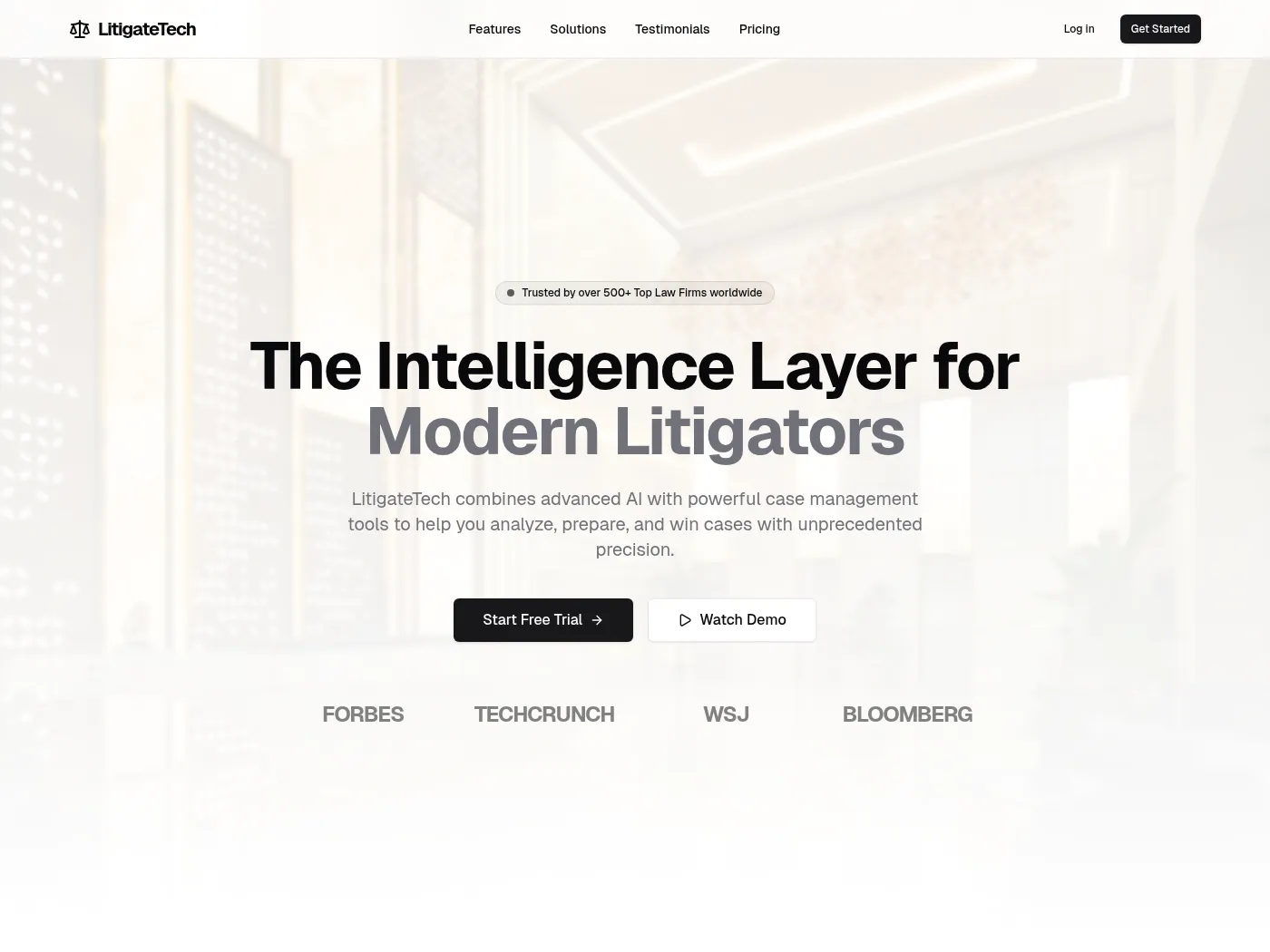 LitigateTech Landing Page