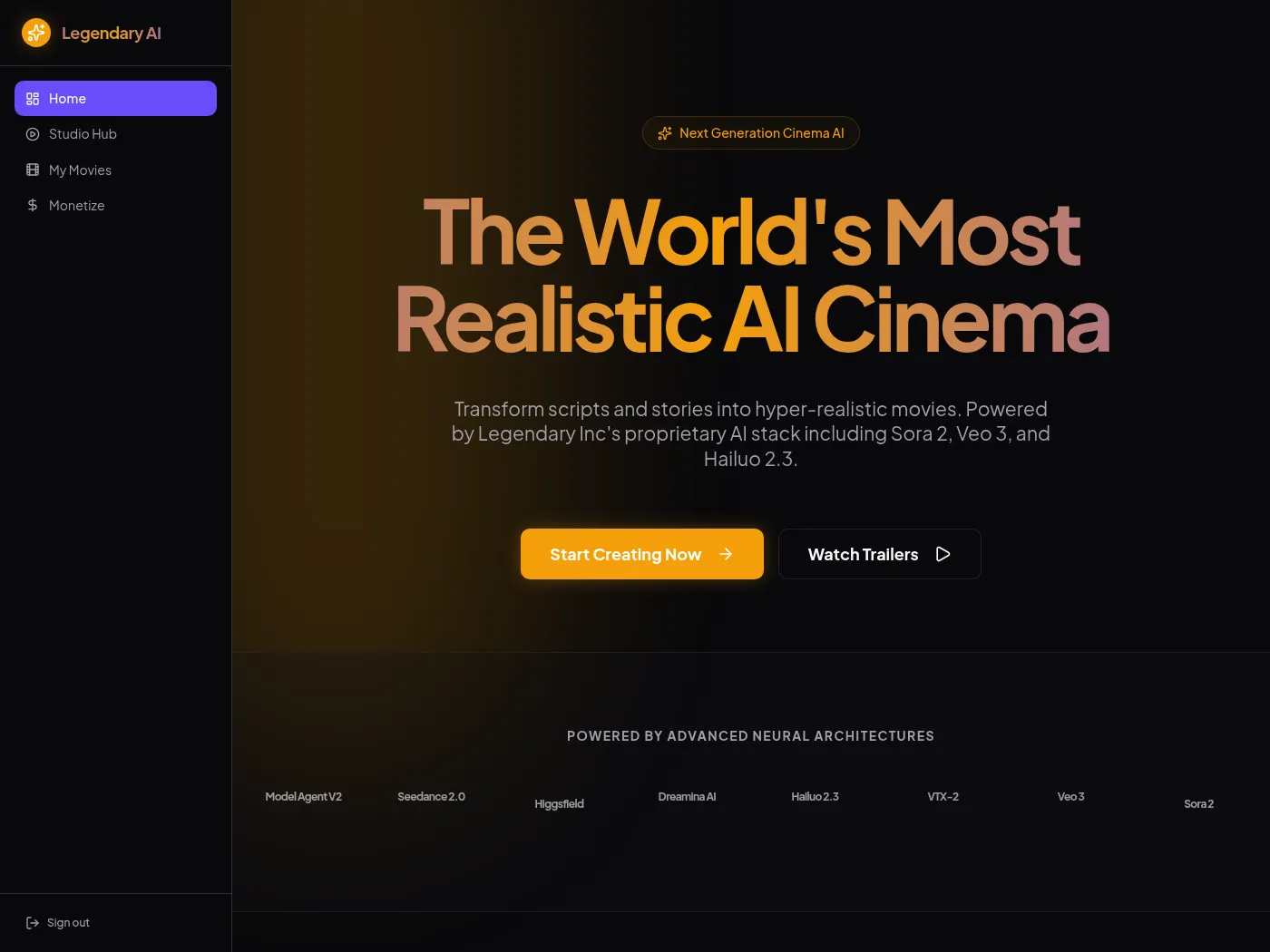 Legendary Inc AI Studio