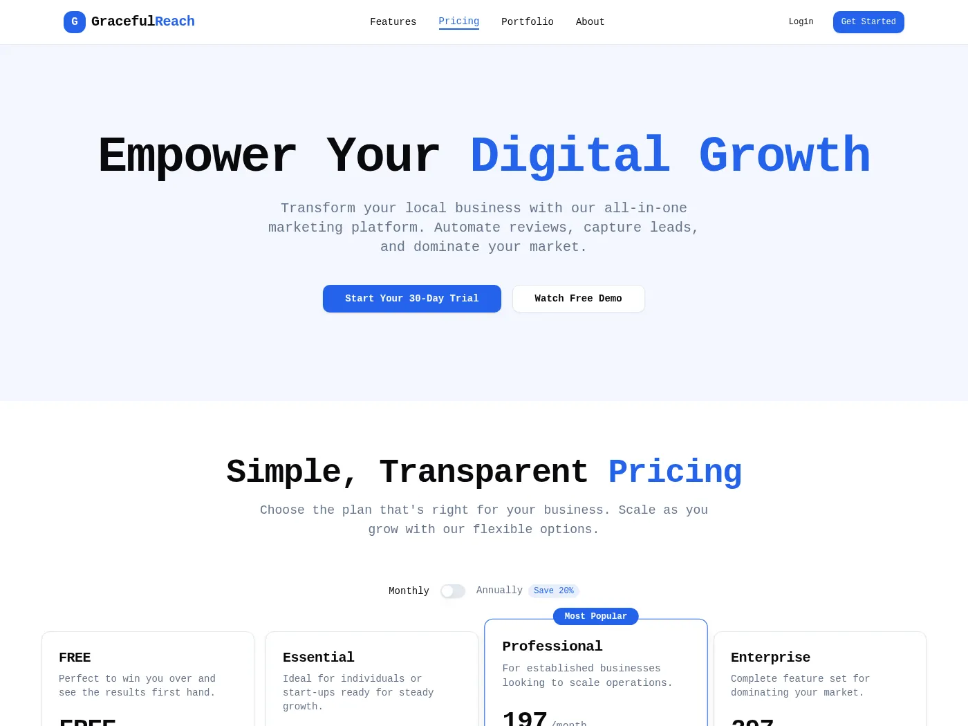 Legendary Pricing Table