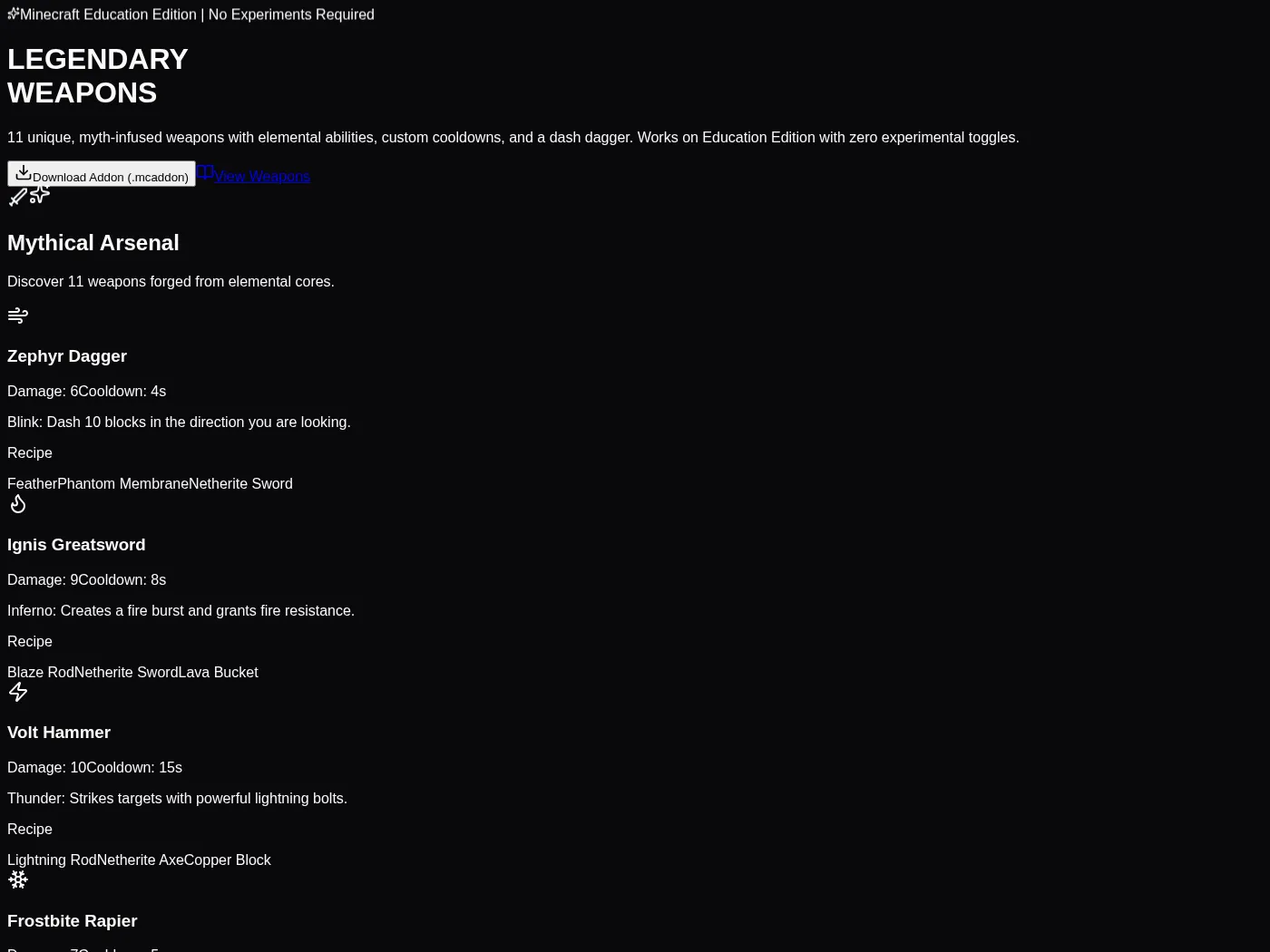 Legendary Weapons Addon