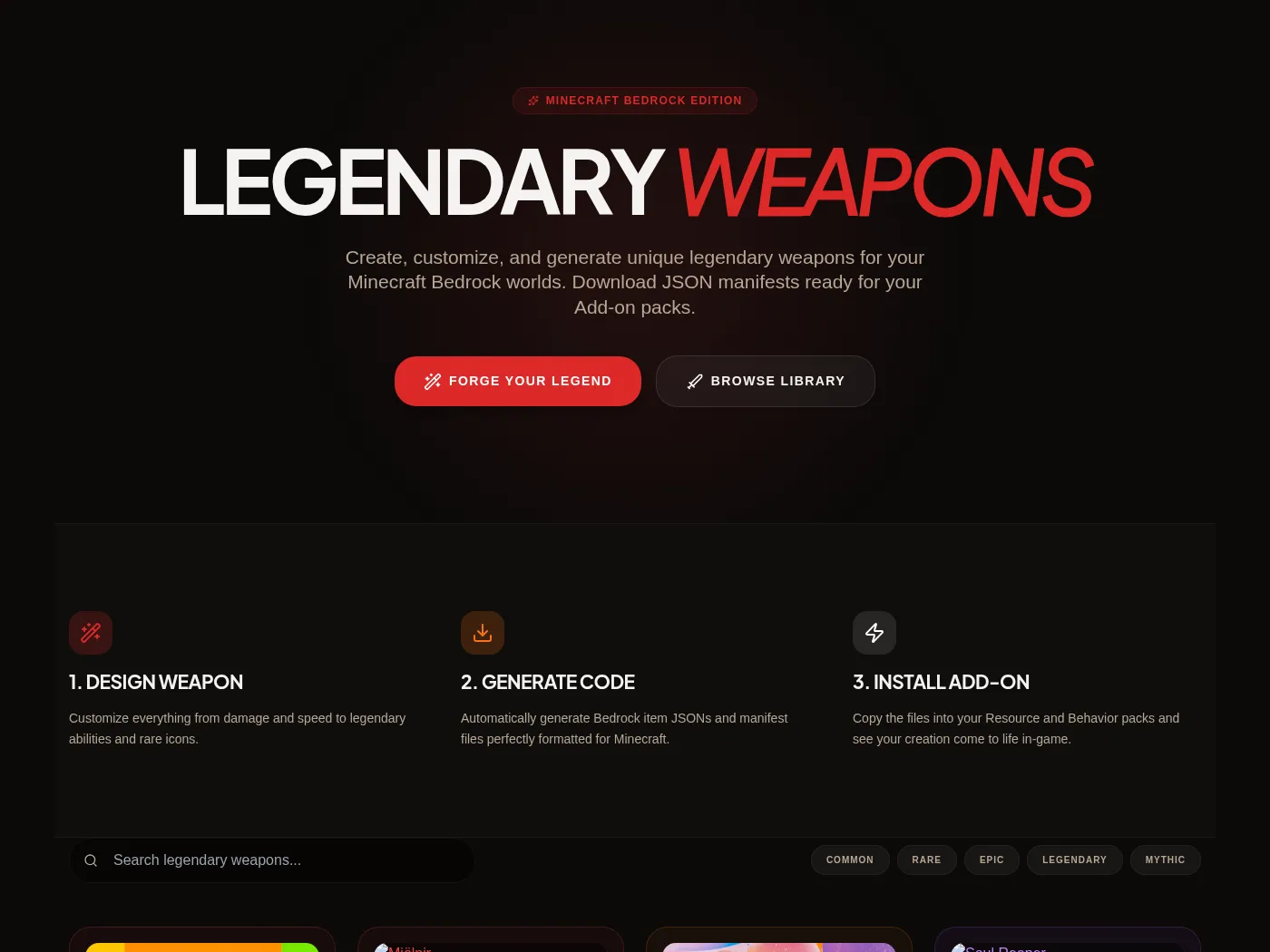 Legendary Weapons Mod