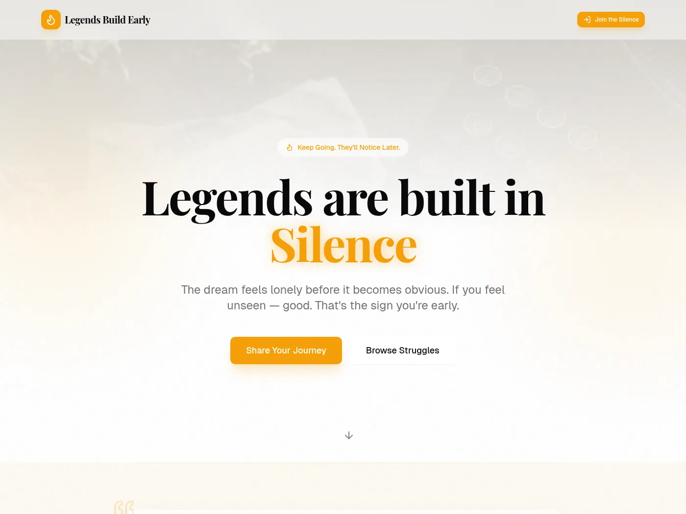 Legends Build Early