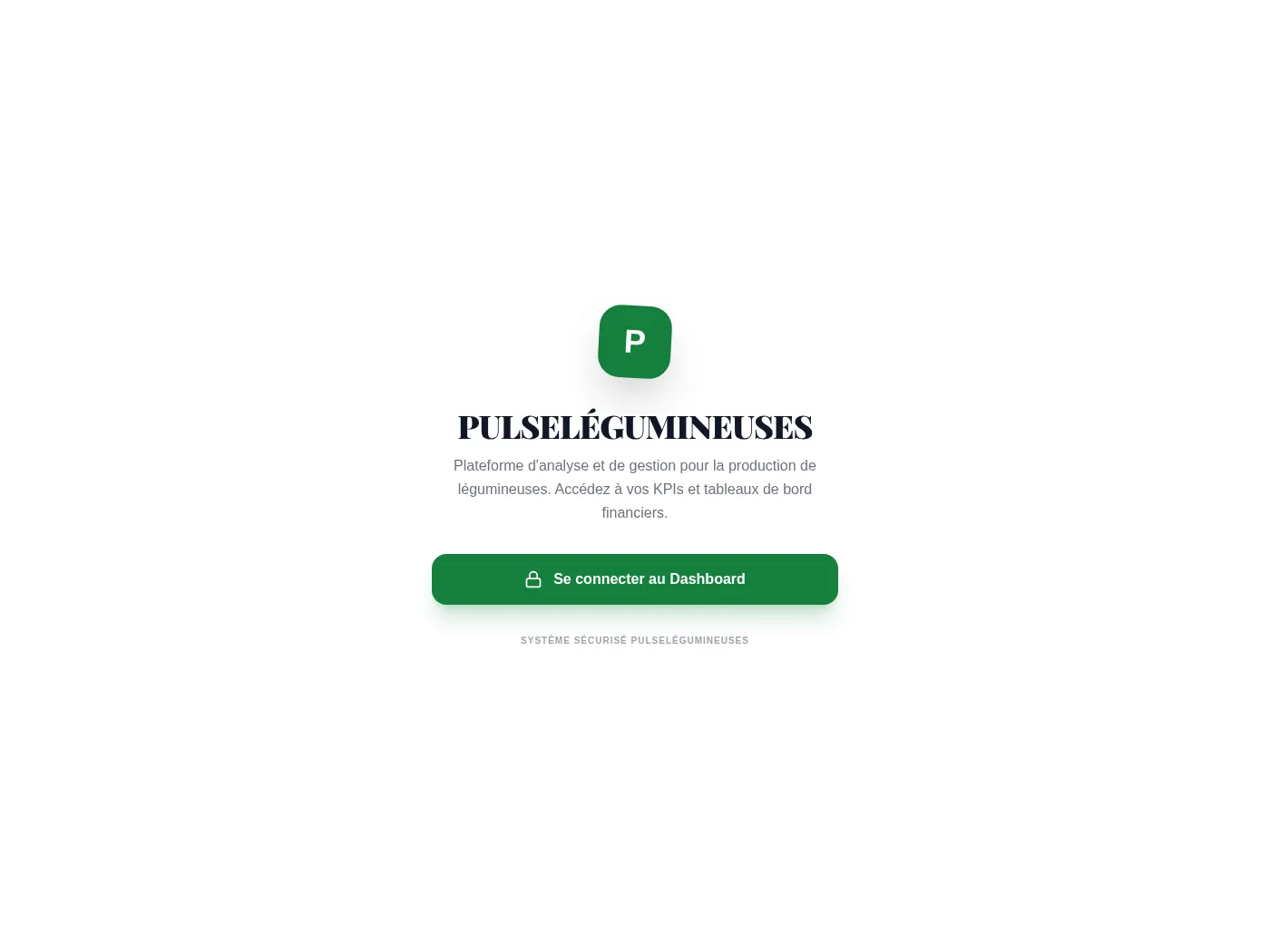PulseLégumineuses Dashboard