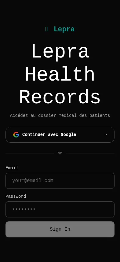 Lepra Health Records