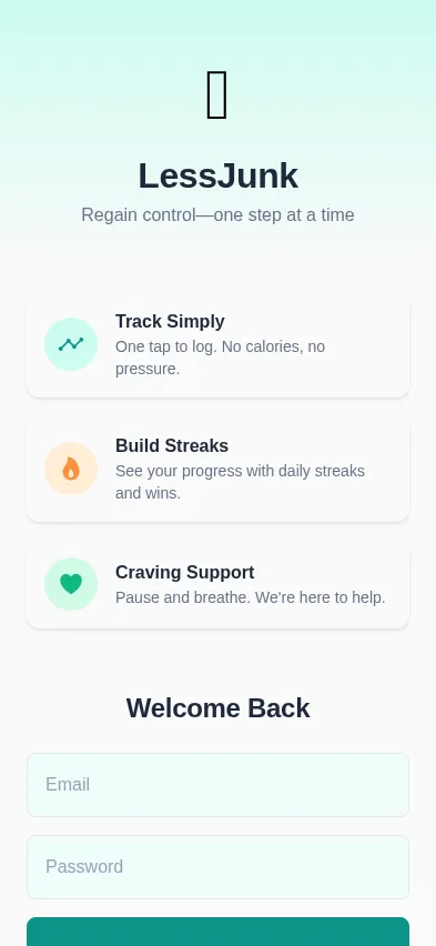 LessJunk Habit Tracker